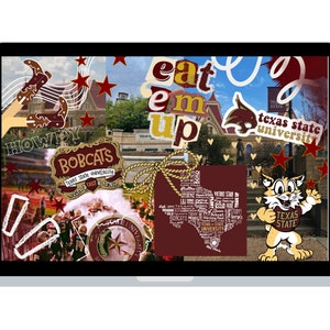 Texas State Digital Collage, Desktop Background, College Computer ...