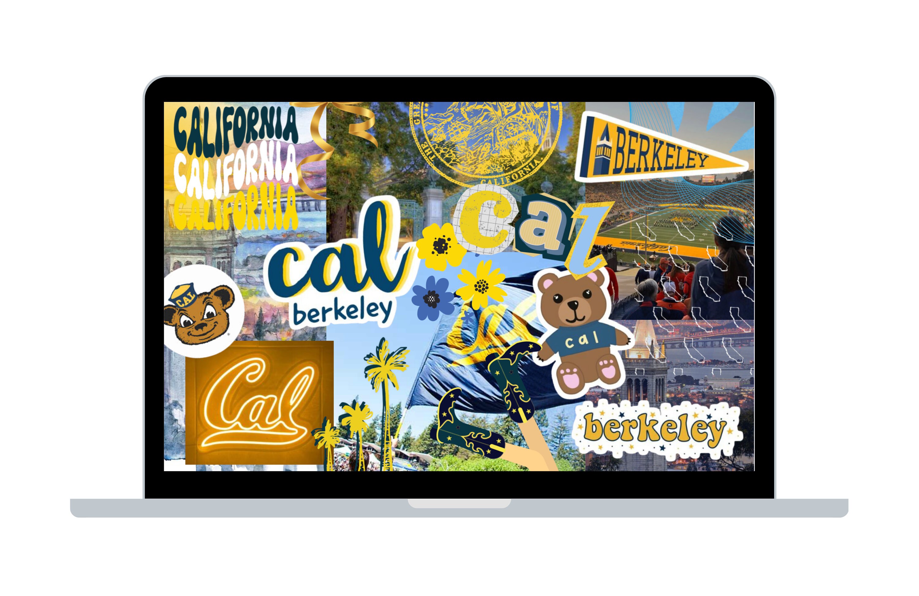 UC Berkley Digital Collage, Desktop Background, College Computer ...