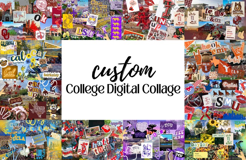 Custom Digital Collage, Desktop Background, College Computer Background ...