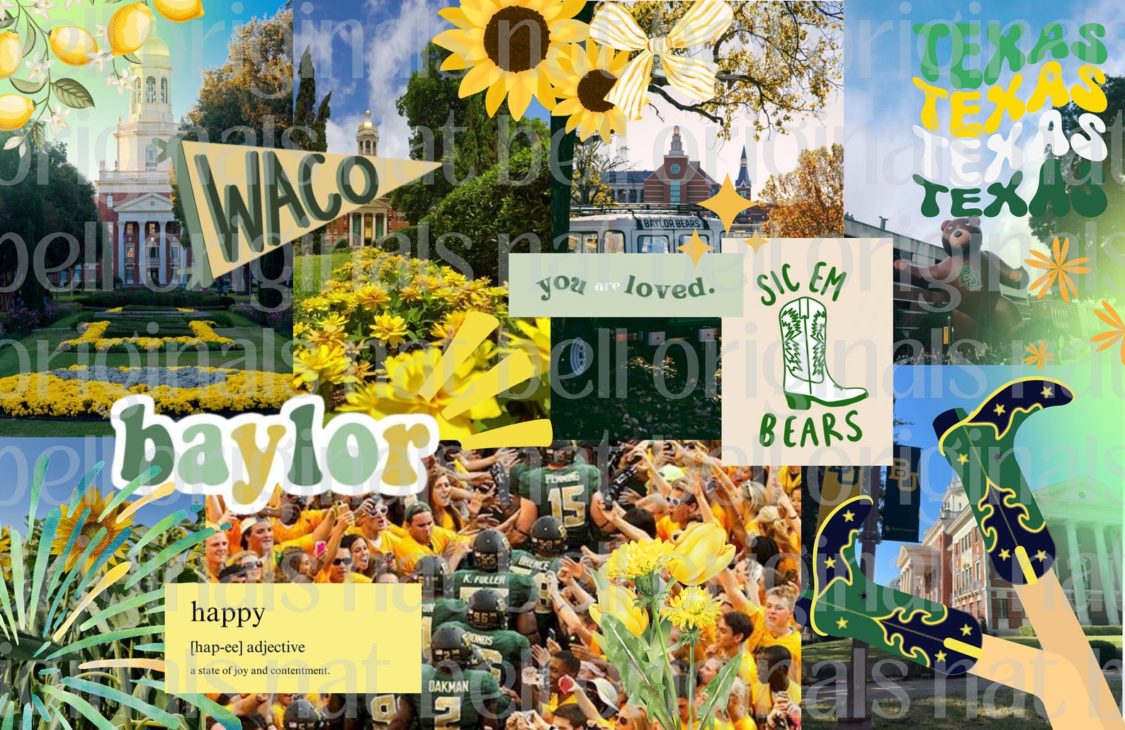 Baylor Digital Collage, Desktop Background, College Computer Background ...