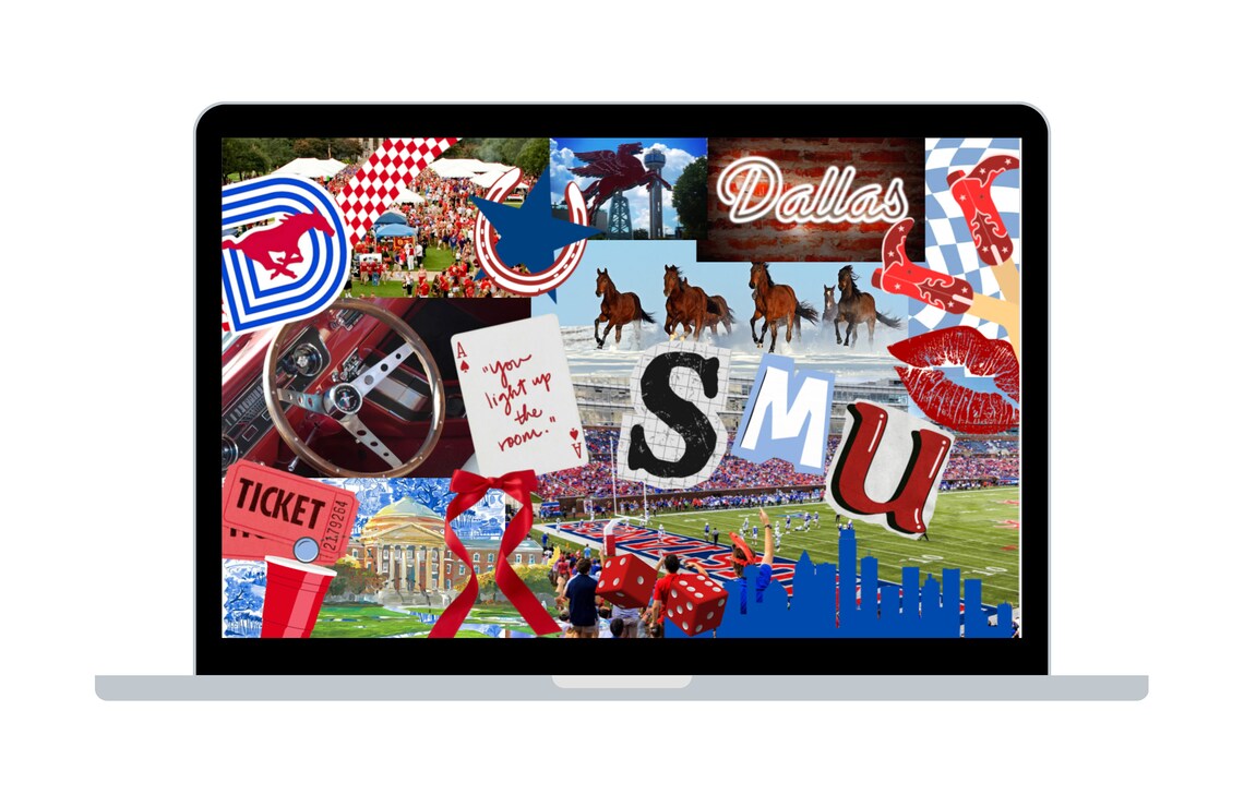 SMU Digital Collage, Desktop Background, College Computer Background - Etsy