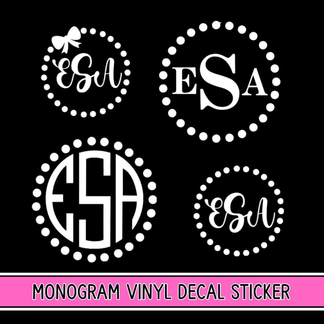 Monogram Car Decal Vinyl Decal Laptop Monogram Tumbler Mug Decal Wall ...