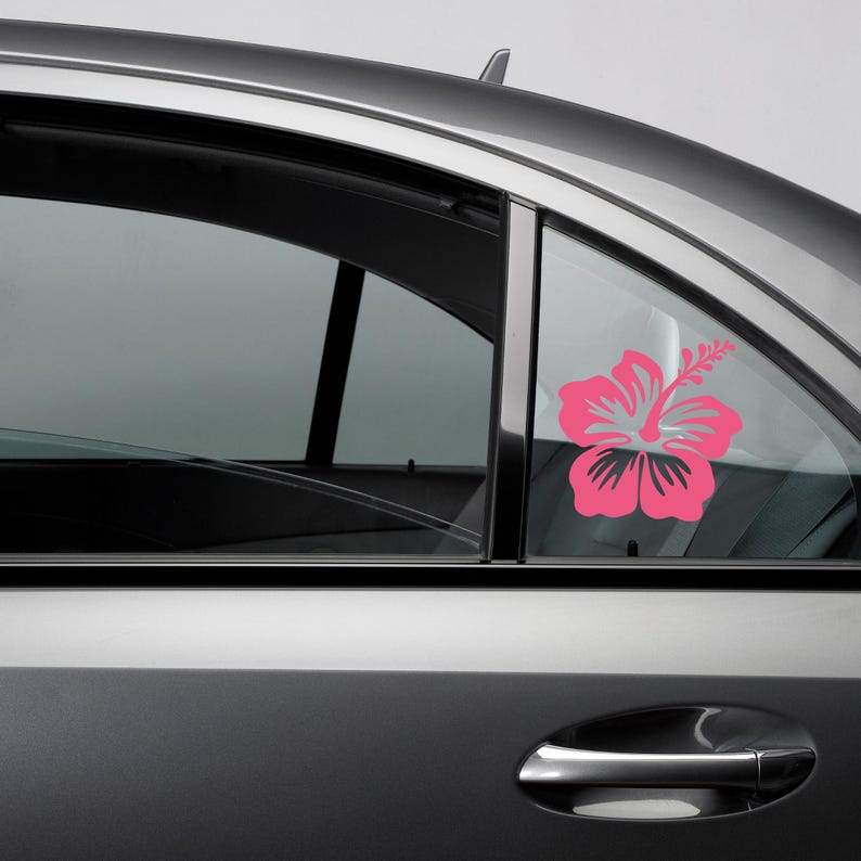 Hibiscus Hawaiian Flower Sticker Vinyl Decal Car Windows Waterproof ...