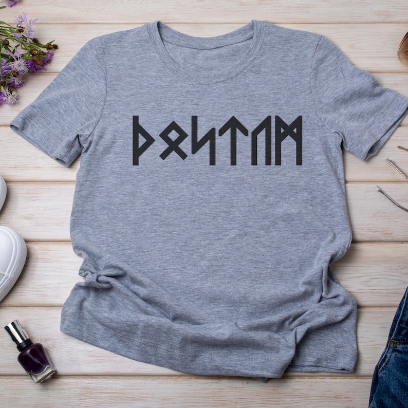 Custom NAME in RUNES Viking T-shirt, Personalized Futhark Runes Tee ...