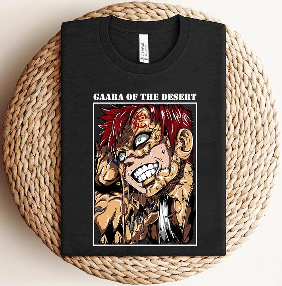 Gaara Shirt, Naruto Gift, Manga Shirt, Anime Gift, Vintage Anime Shirt ...