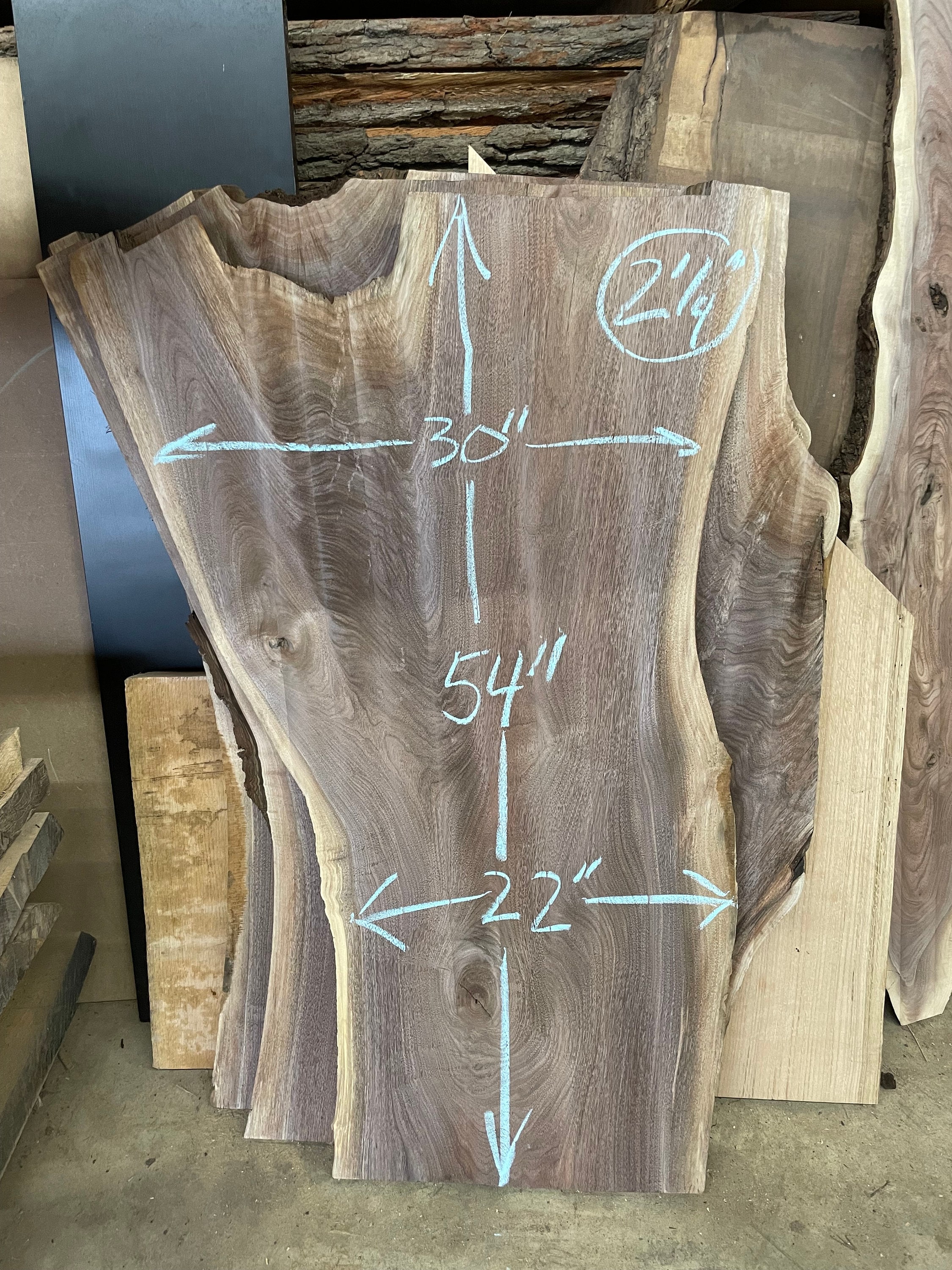 Black Walnut Live Edge Slab 54 X 30 X 2 1/4 - Etsy