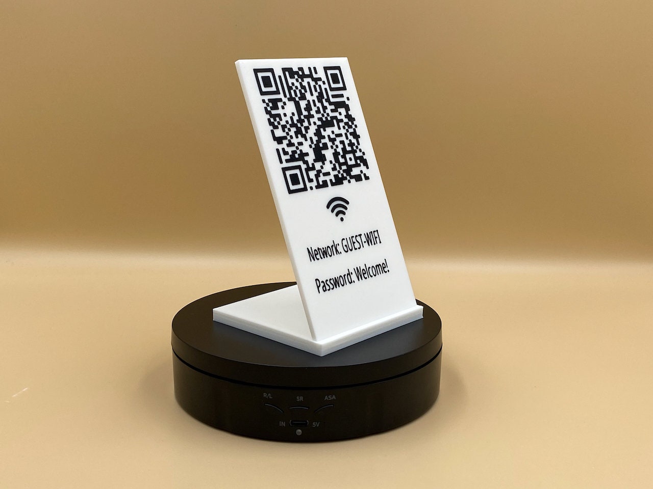 3D Printed Custom QR Code Wifi Sign, Elegant 3d-printed Wifi Qr-code ...