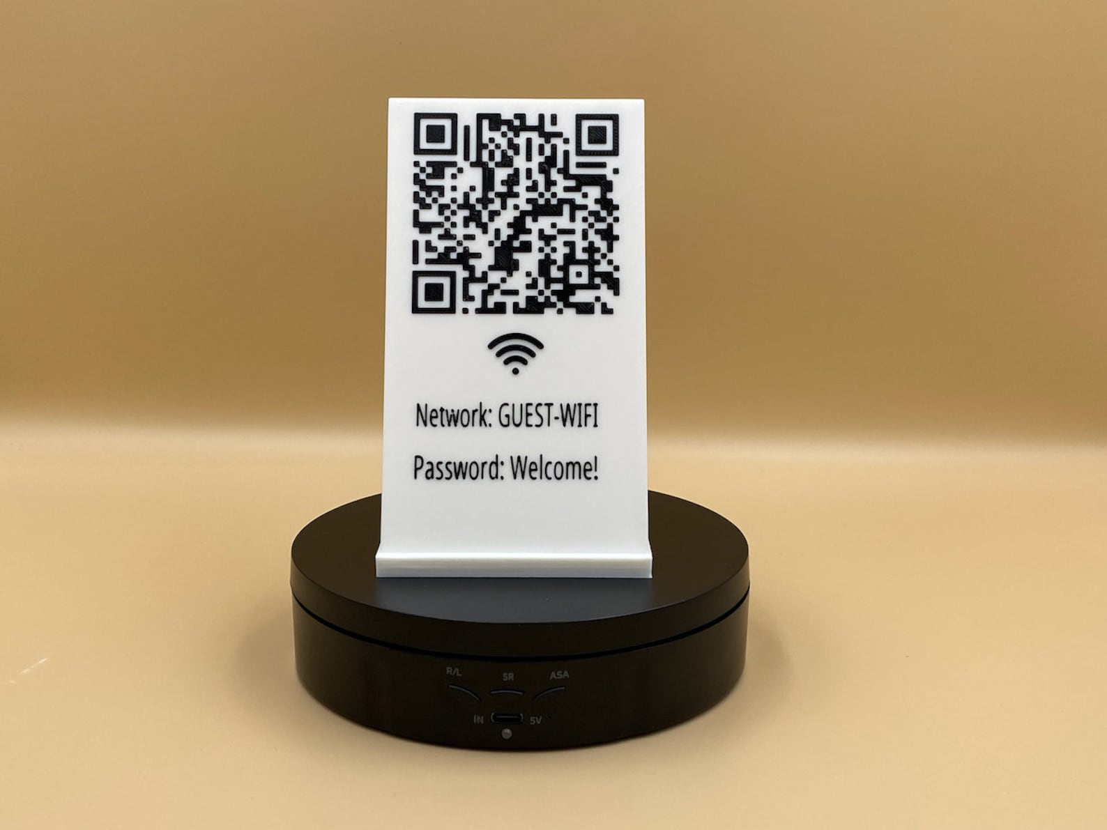 3D Printed Custom QR Code Wifi Sign, Elegant 3d-printed Wifi Qr-code ...