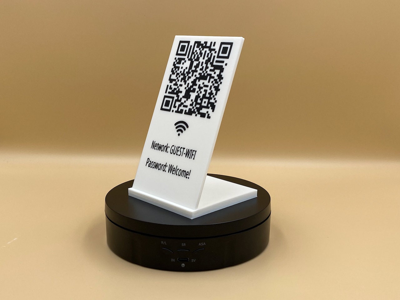 3D Printed Custom QR Code Wifi Sign, Elegant 3d-printed Wifi Qr-code ...