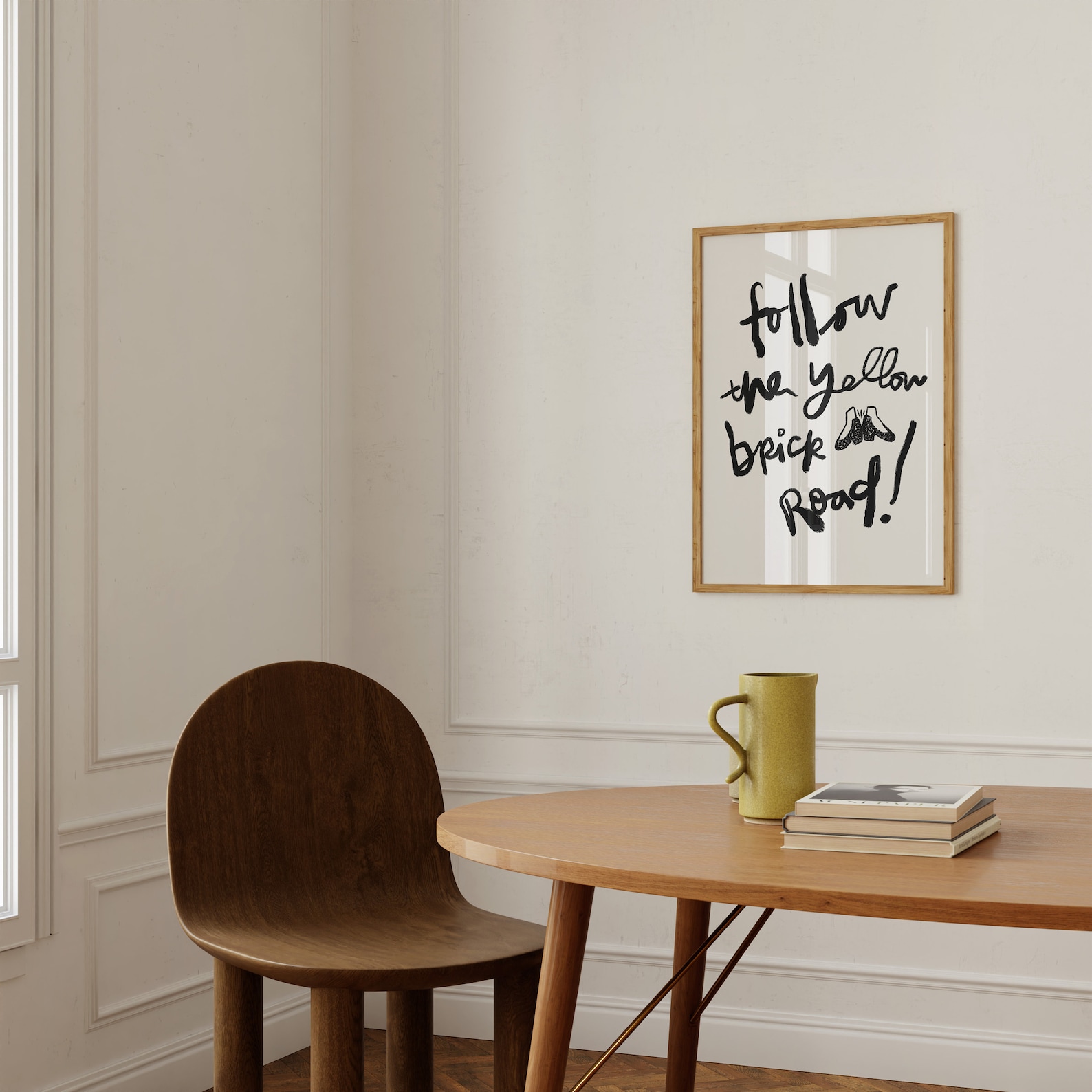 Follow the Yellow Brick Road Calligraphy Poster - Scribble Lettering ...