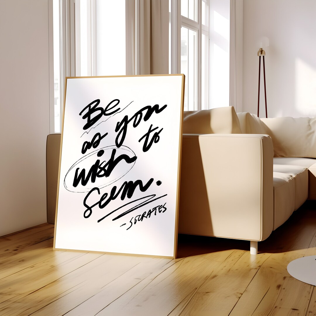 Socrates Inspirational Quote Poster Lettering Typography Graphic Wall ...