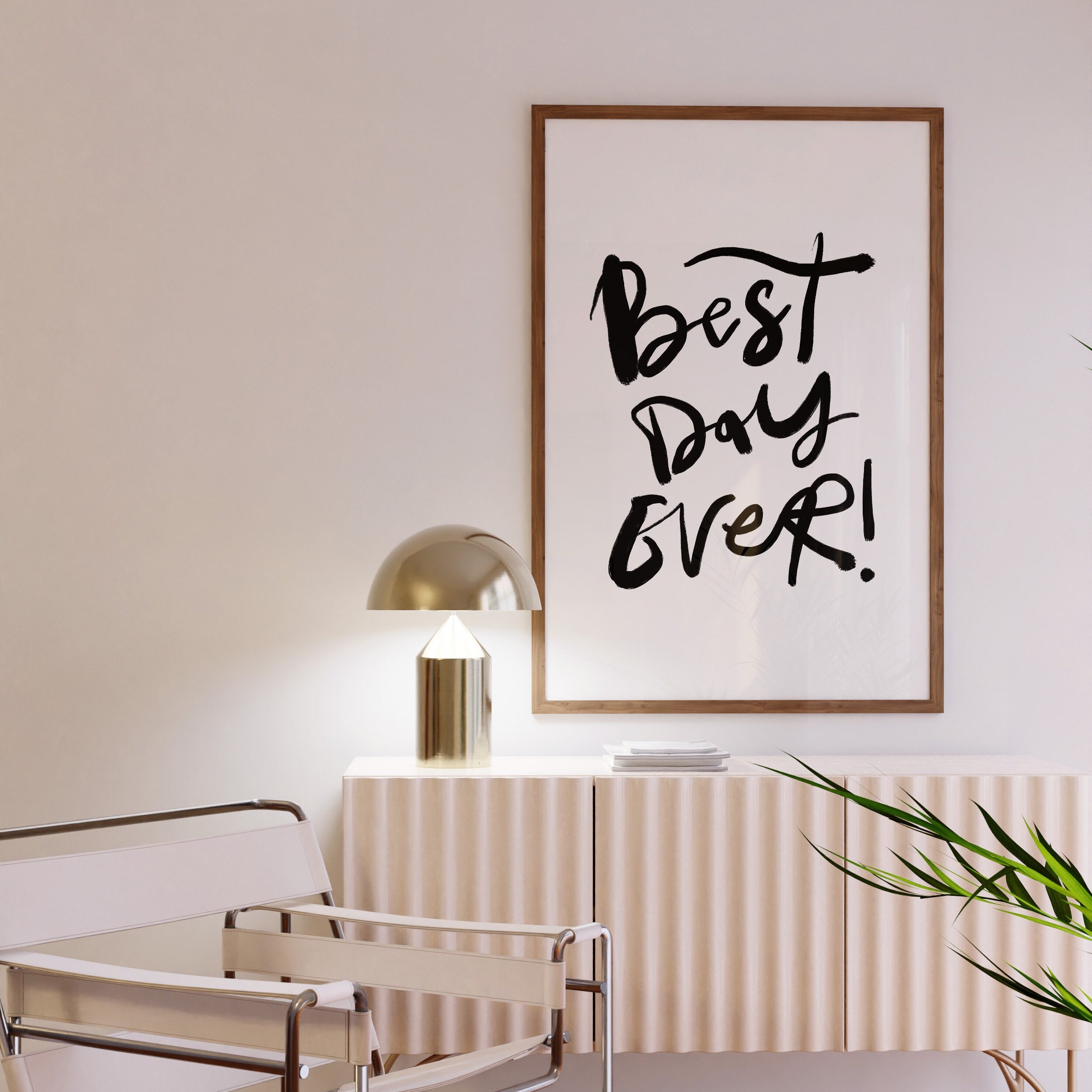 Best Day Ever Quote Typography Poster - Brush Lettering Wall Art ...