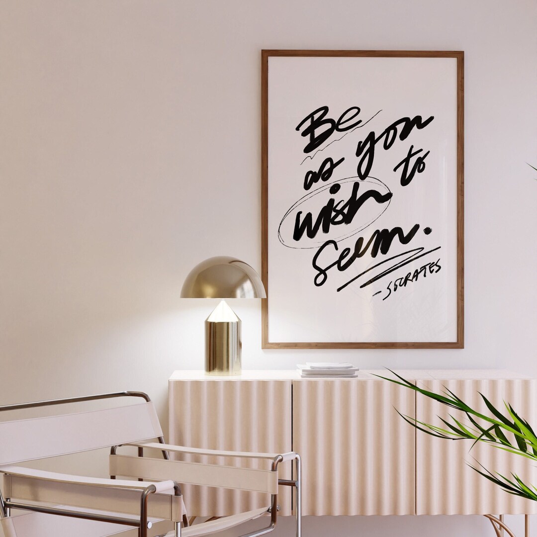 Socrates Inspirational Quote Poster - Lettering Typography Graphic Wall ...