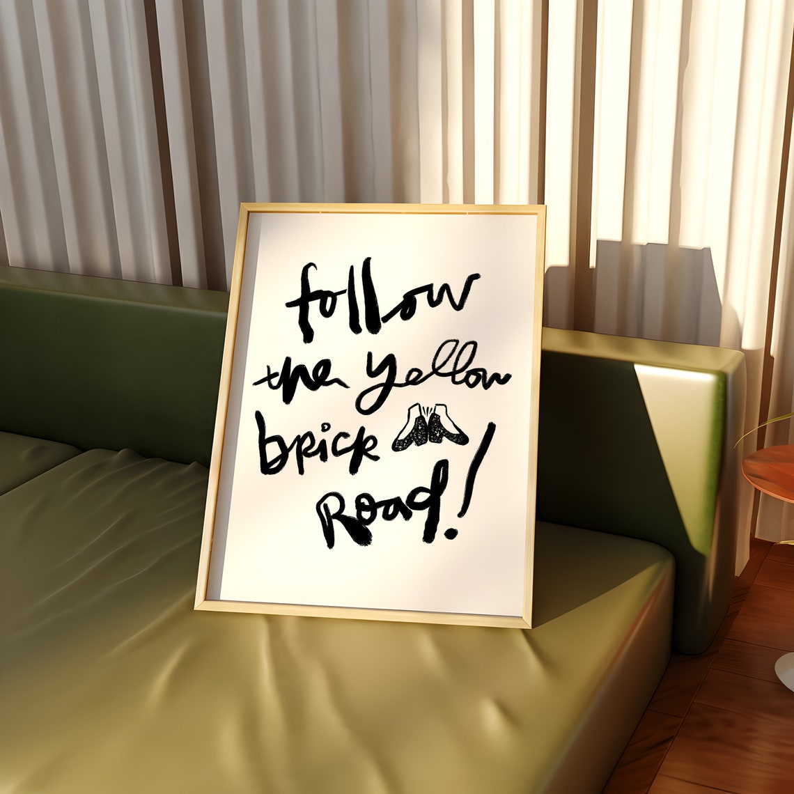 Follow the Yellow Brick Road Calligraphy Poster - Scribble Lettering ...