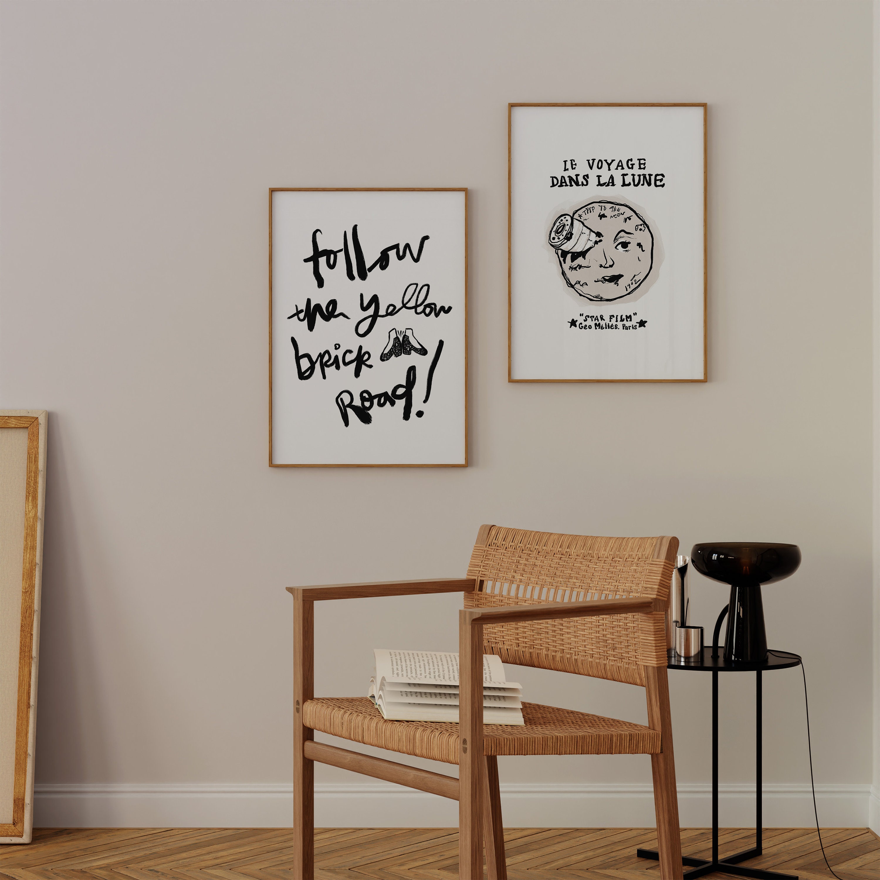 Follow the Yellow Brick Road Calligraphy Poster - Scribble Lettering ...