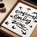 Compliments Only Poster - Scribbly Quote Lettered Typography Wall Art ...