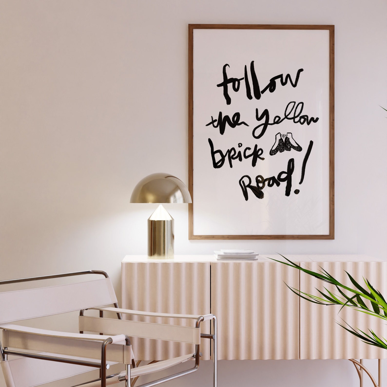 Follow the Yellow Brick Road Calligraphy Poster - Scribble Lettering ...