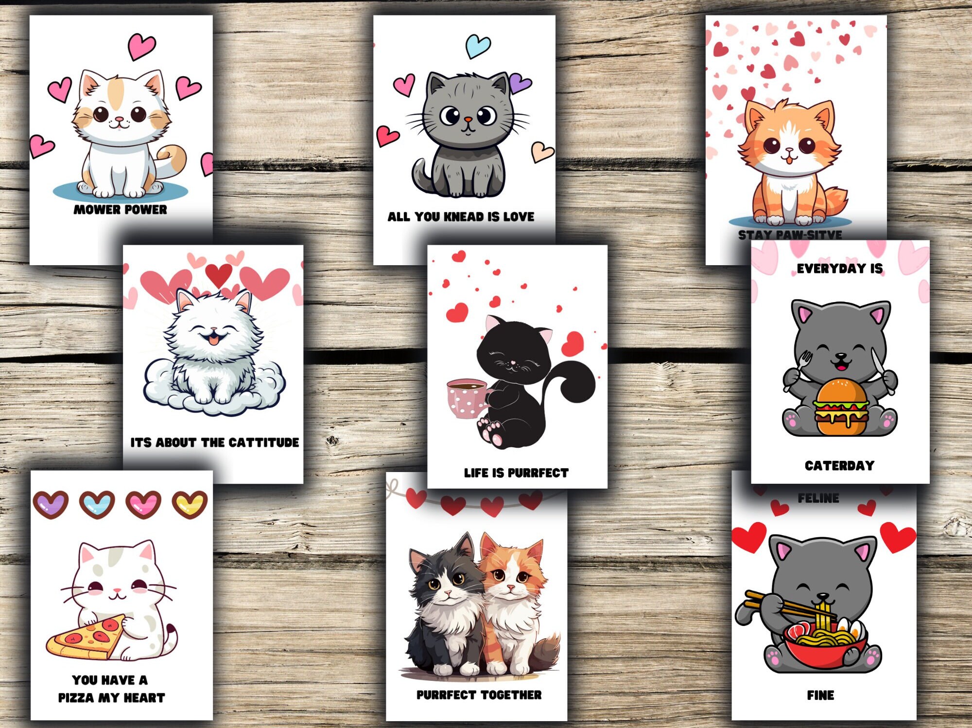 Printable Cat Valentines, Printable Valentines, Cat Valentines, Fun ...