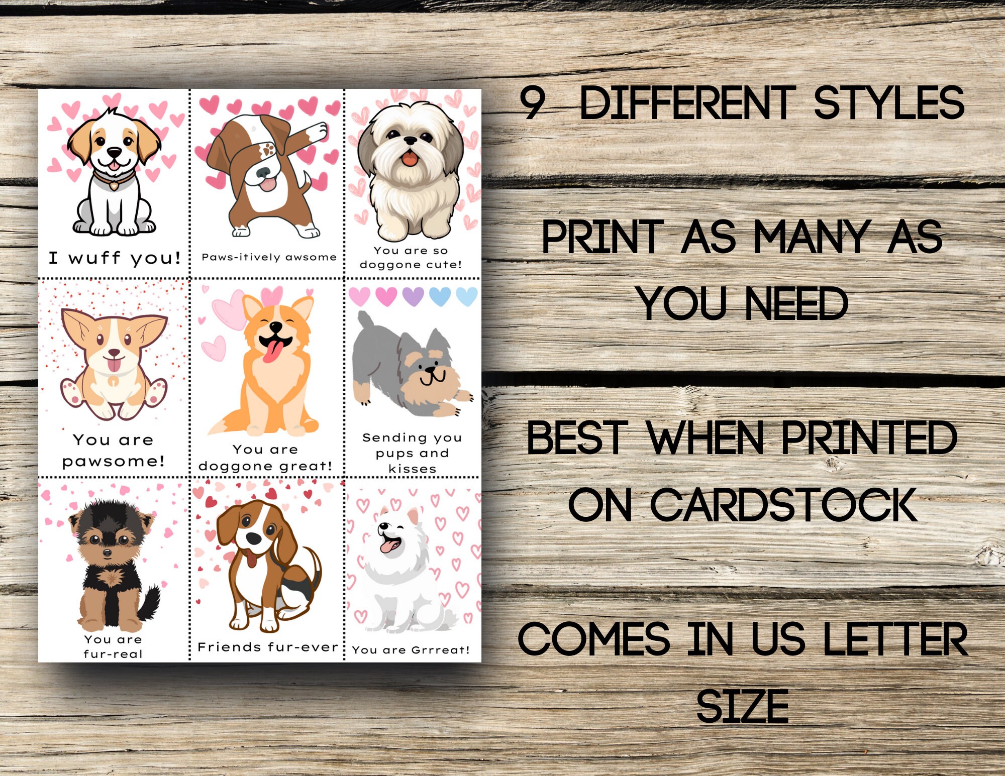 Printable Dog Valentines, Printable Valentines, Dog Valentines, Fun ...