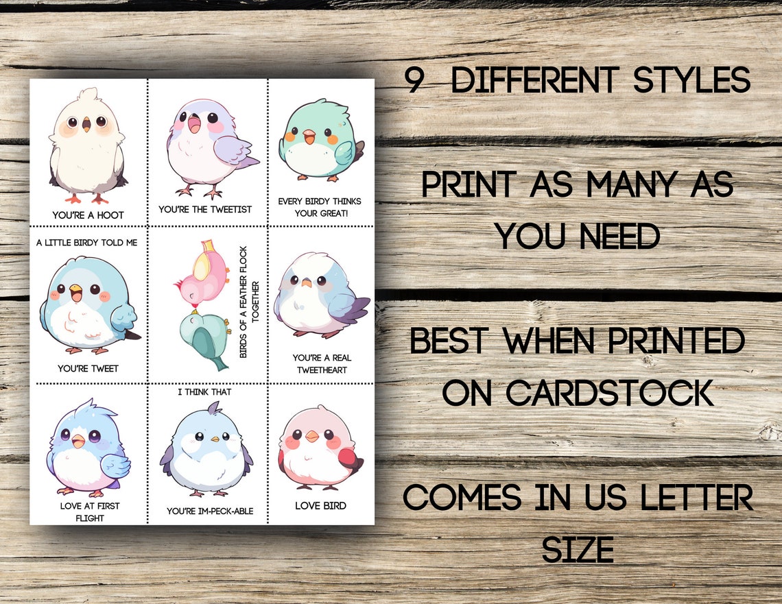 Printable Bird Cards, Printable Valentines, Bird Valentines, Birds, Fun ...