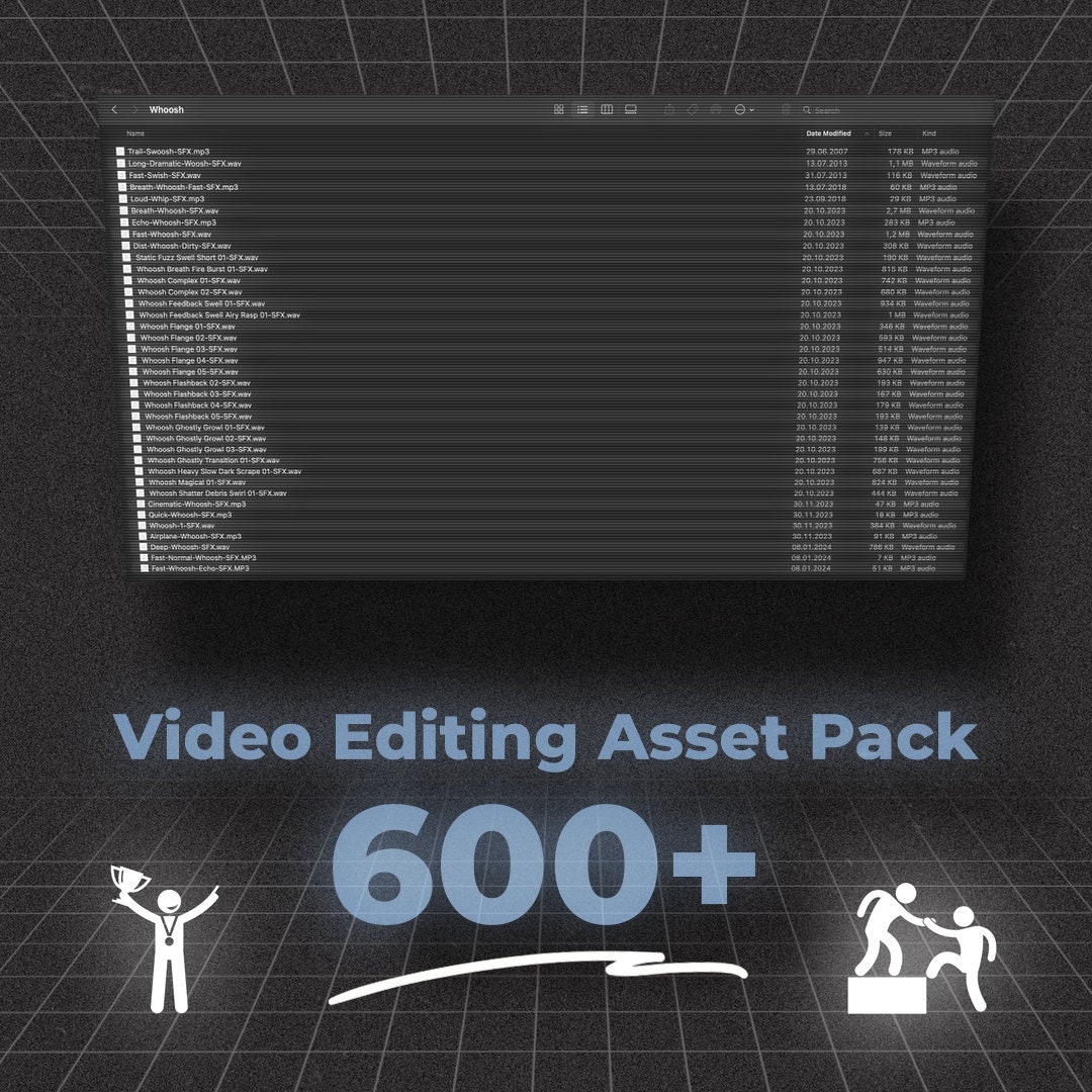 Ultimate Video Editing Asset Pack: HD SFX, Cinematic Sounds, Overlays, Backgrounds & More for ...