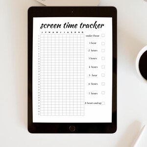 Screen Time Tracker Yearly PRINTABLE Journal Page Planner Page Yearly ...