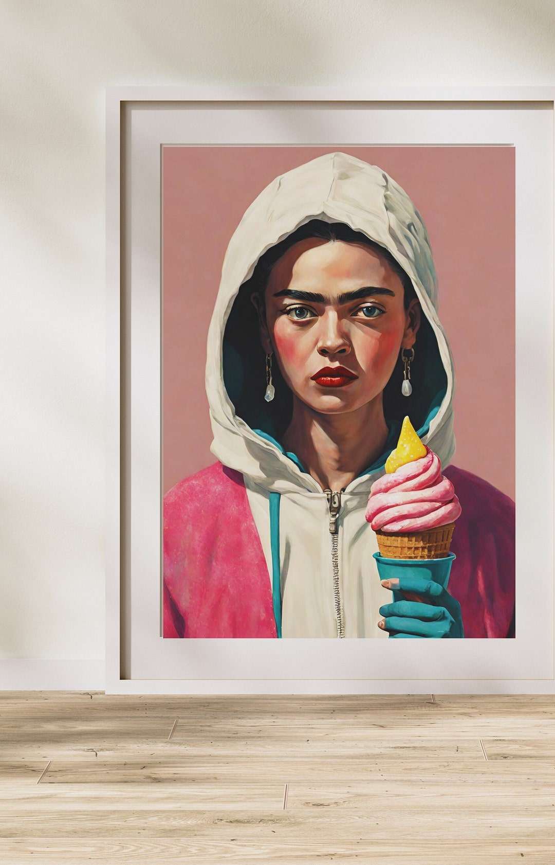 Printable Poster, Frida Kahlo Canvas, Digital Print Framework, Funny Multipack, Frida With an ...