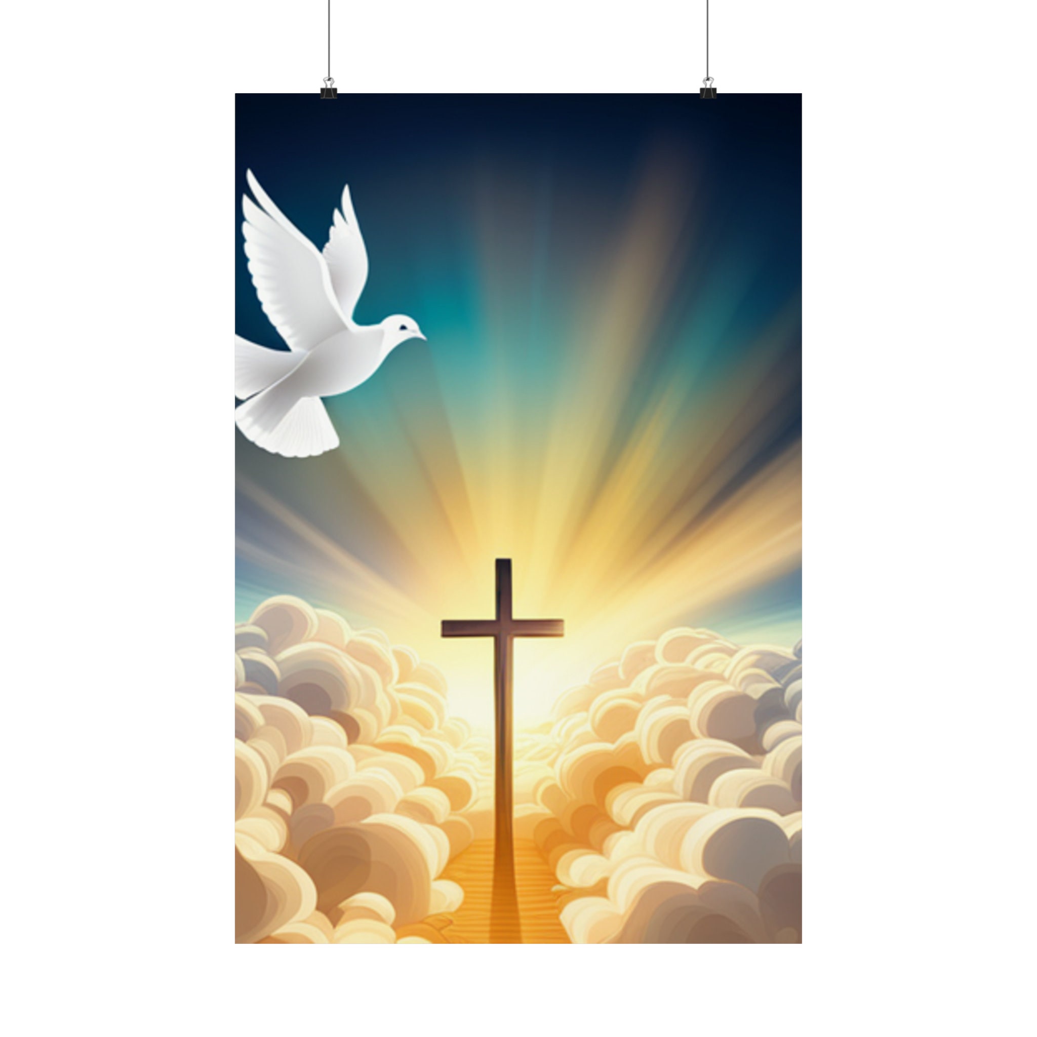 Heavenly Sky With a Dove Posters - Etsy