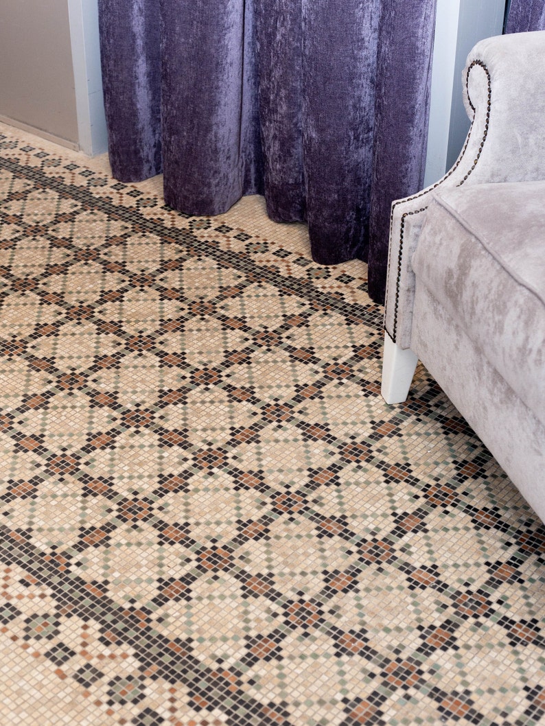 Floor Mosaic Tile, Carpet Mosaic, Handmade Mosaic Floor Tile, Custom ...