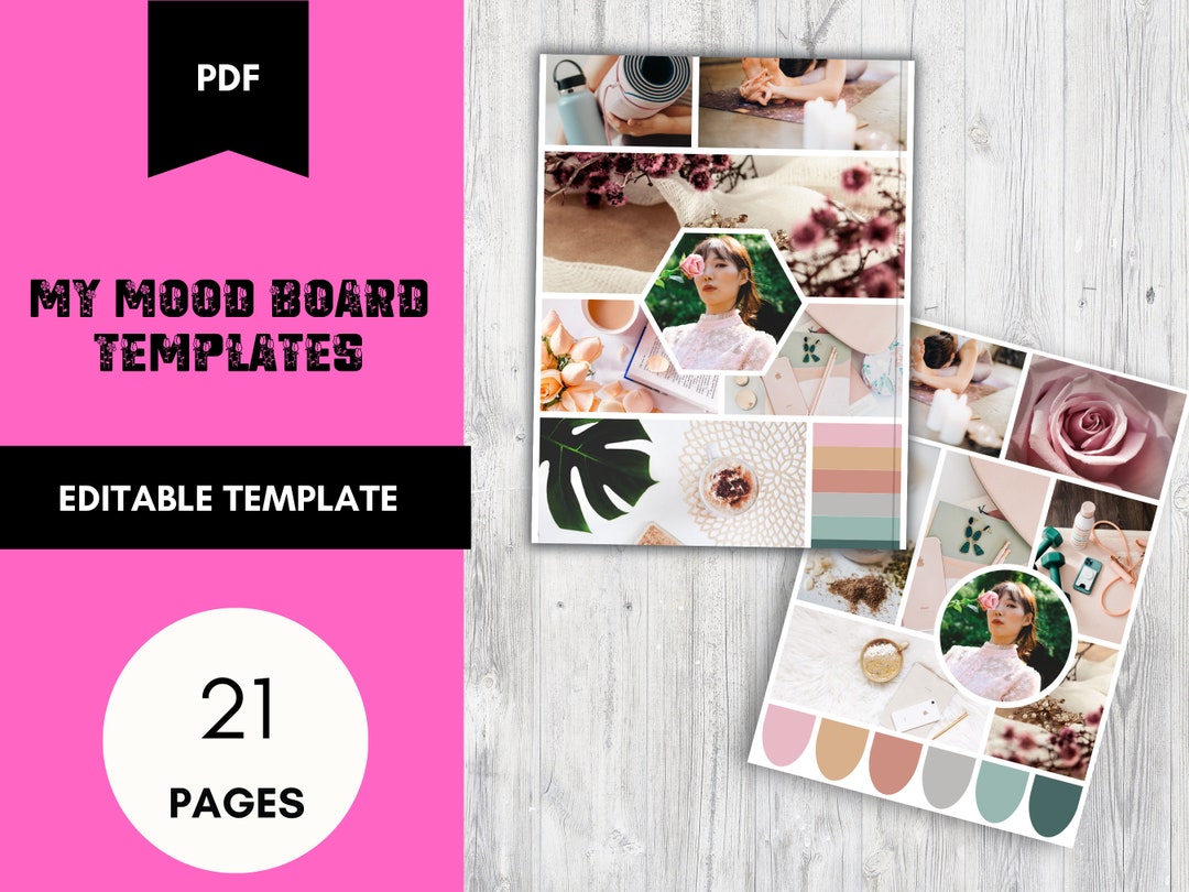 Personalized Mood Board Template, Editable Mood Board Canva, Inspiration Board, DIY Mood Board ...