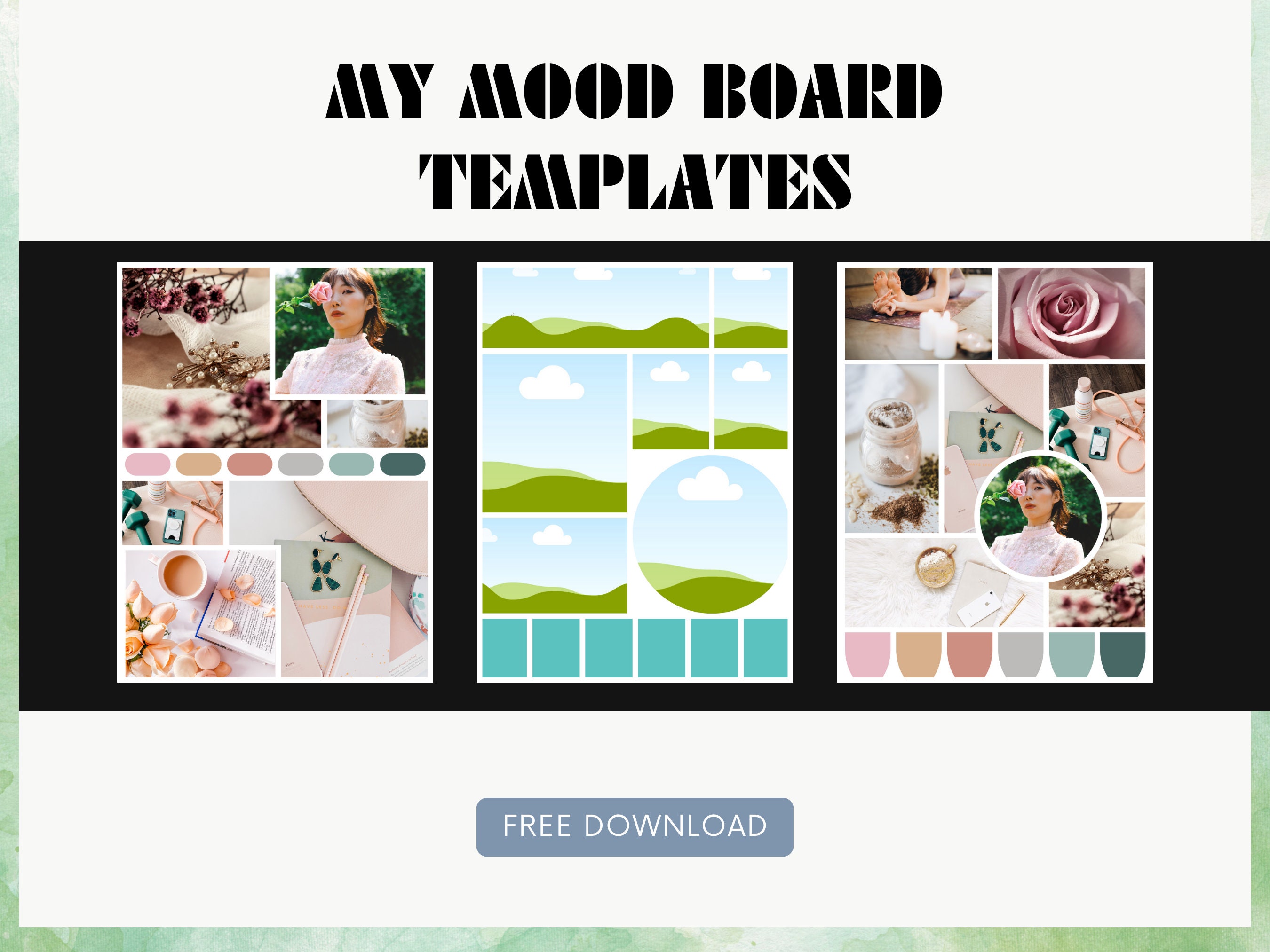 Personalized Mood Board Template, Editable Mood Board Canva ...
