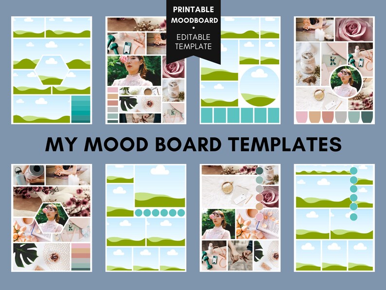 Personalized Mood Board Template, Editable Mood Board Canva ...