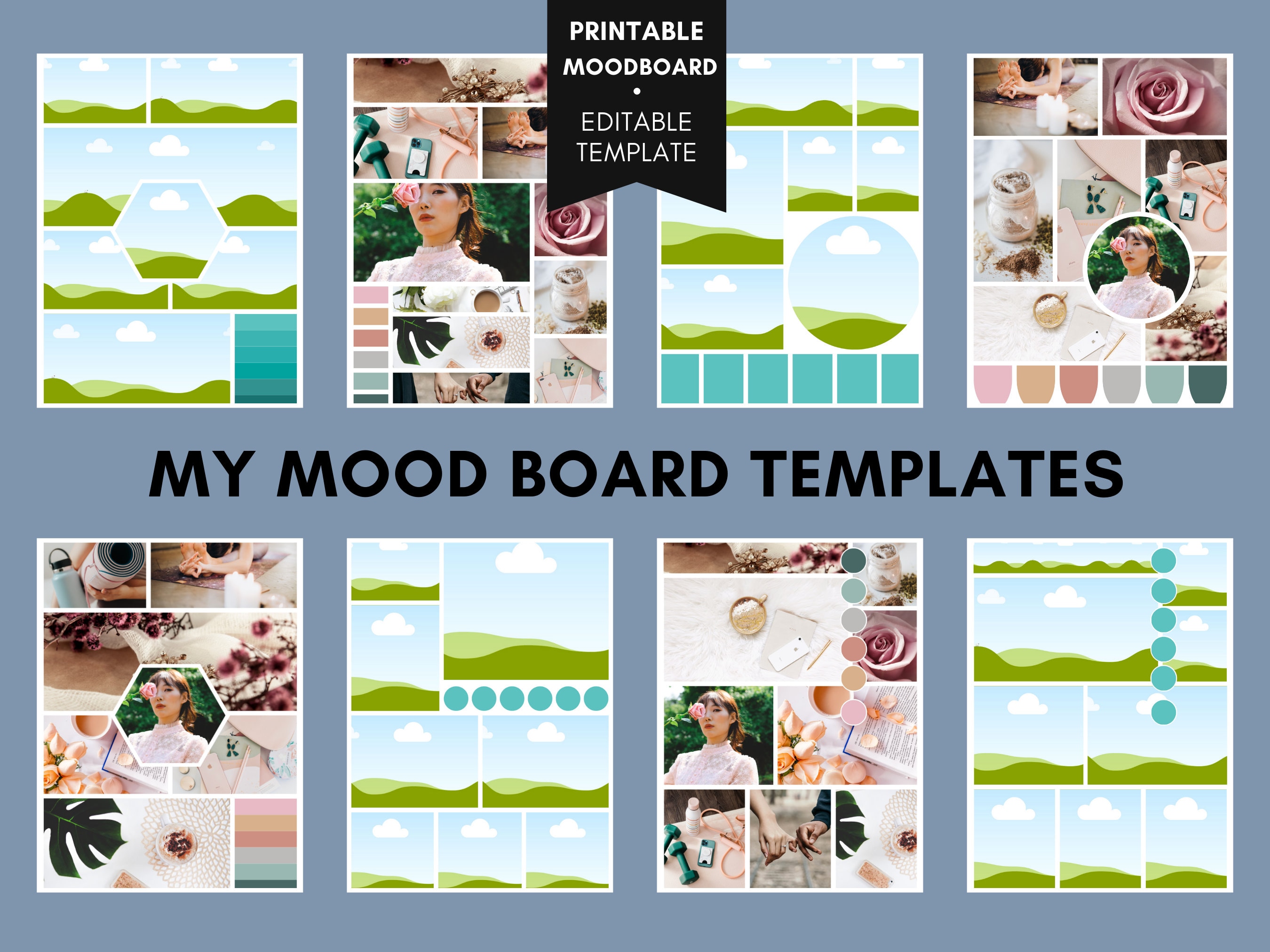 Personalized Mood Board Template, Editable Mood Board Canva ...