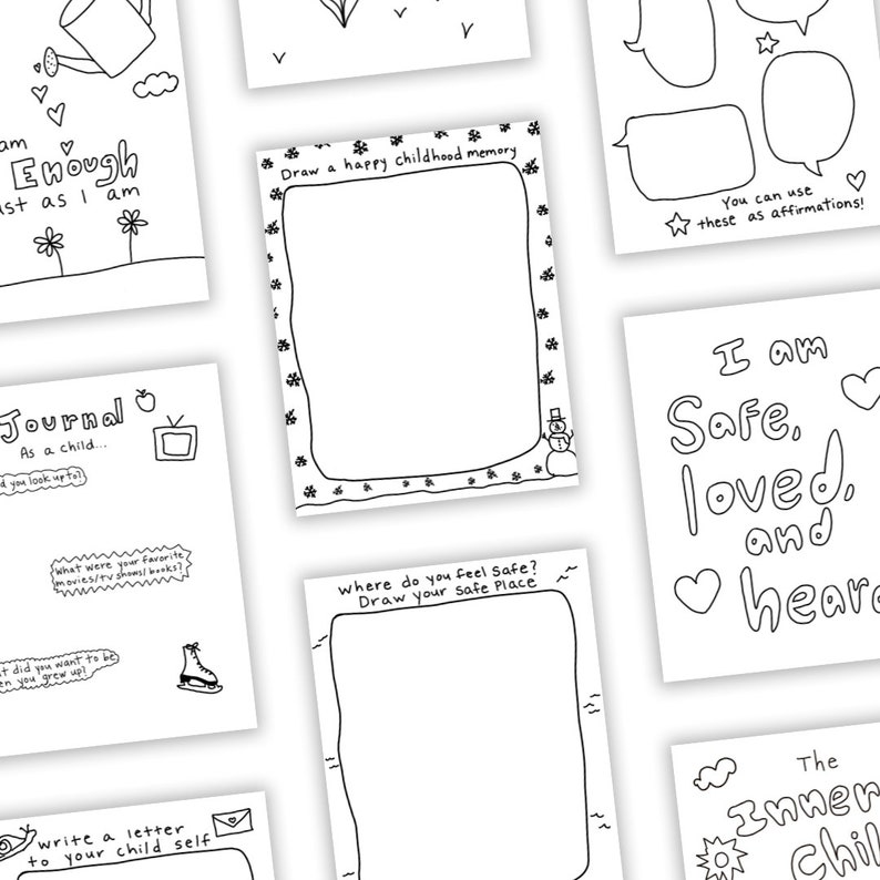 Inner Child Healing Coloring Book, Adult Coloring Book, Art Exercises ...