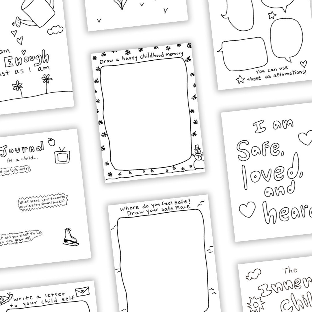 Inner Child Healing Coloring Book, Adult Coloring Book, Art Exercises ...