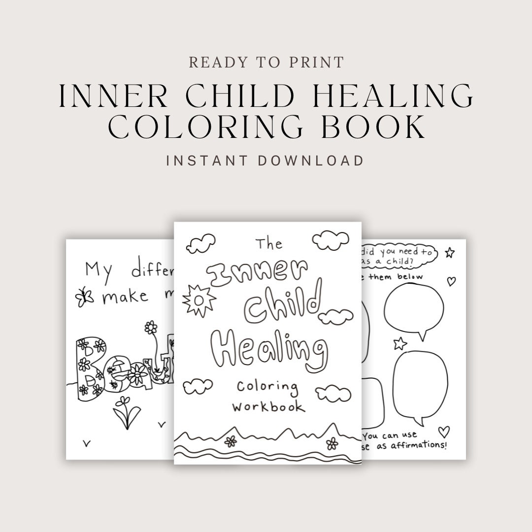 Inner Child Healing Coloring Book, Adult Coloring Book, Art Exercises ...