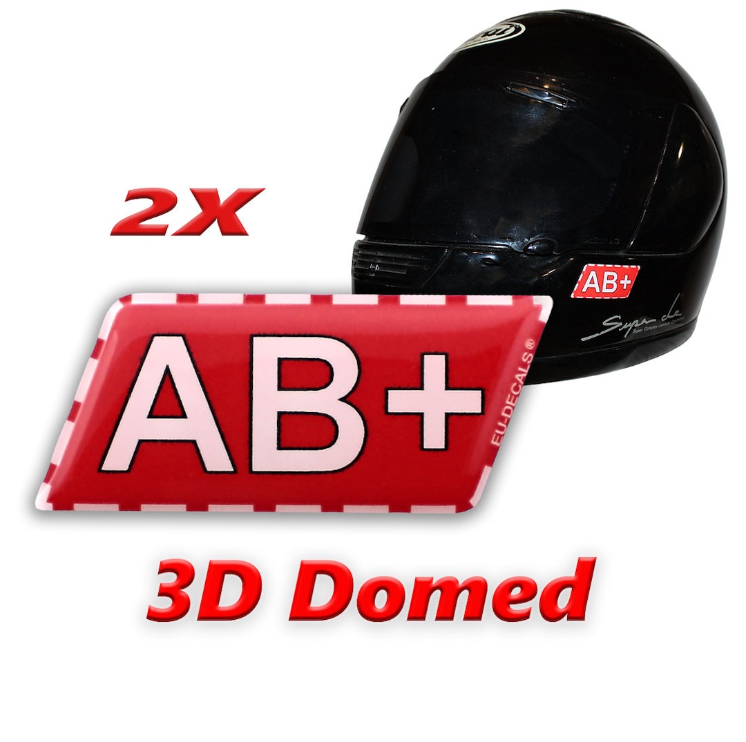 Helmet AB Blood Type Sticker Unscratchable 3D Decal Sticker for ...