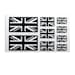 5X UK Union Jack Flags Stickers Carbon Fiber Outline Laminated Decal ...