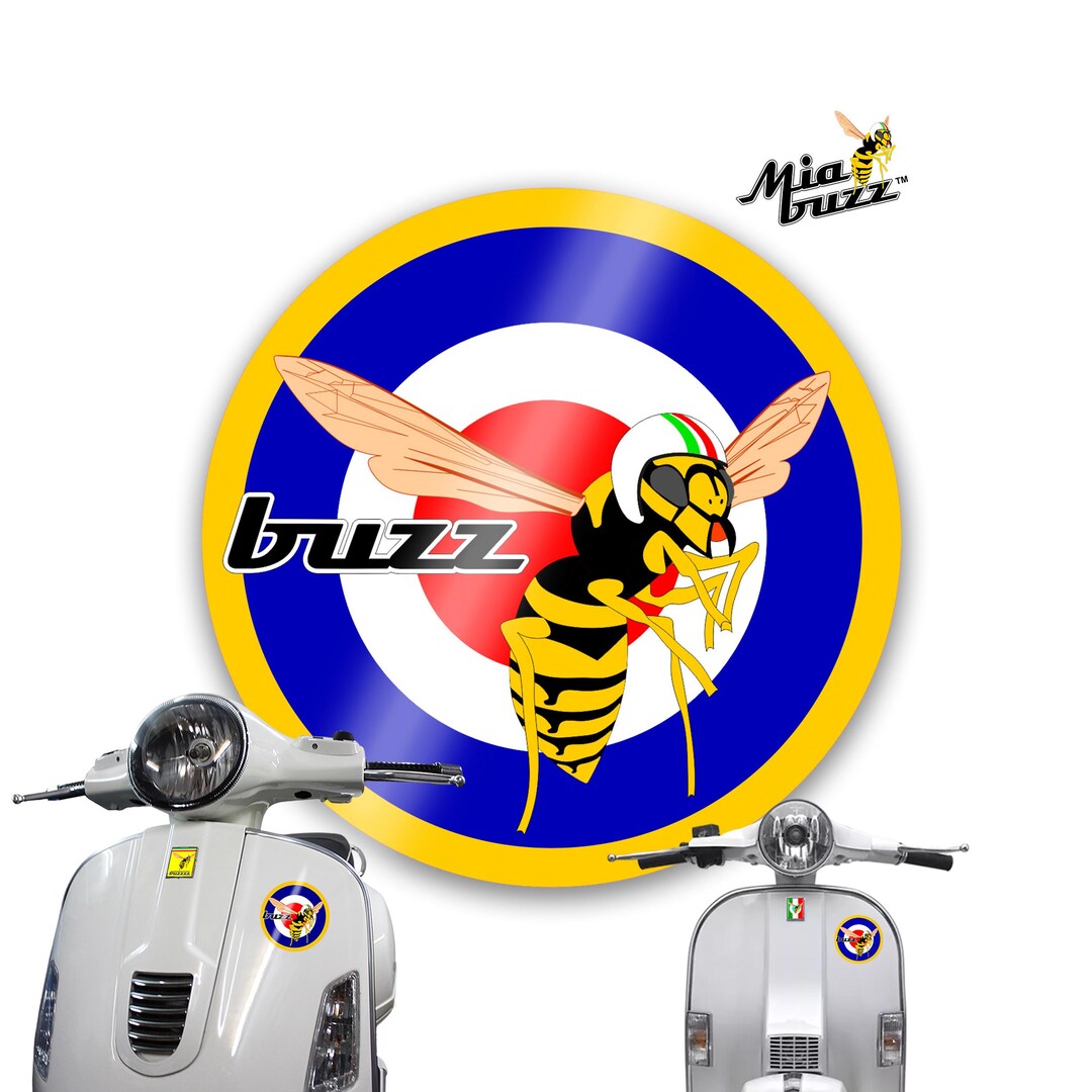 Mia Buzz Wasp Decal: Mod Style Target, Royal Blue & Yellow (100mm) - Etsy