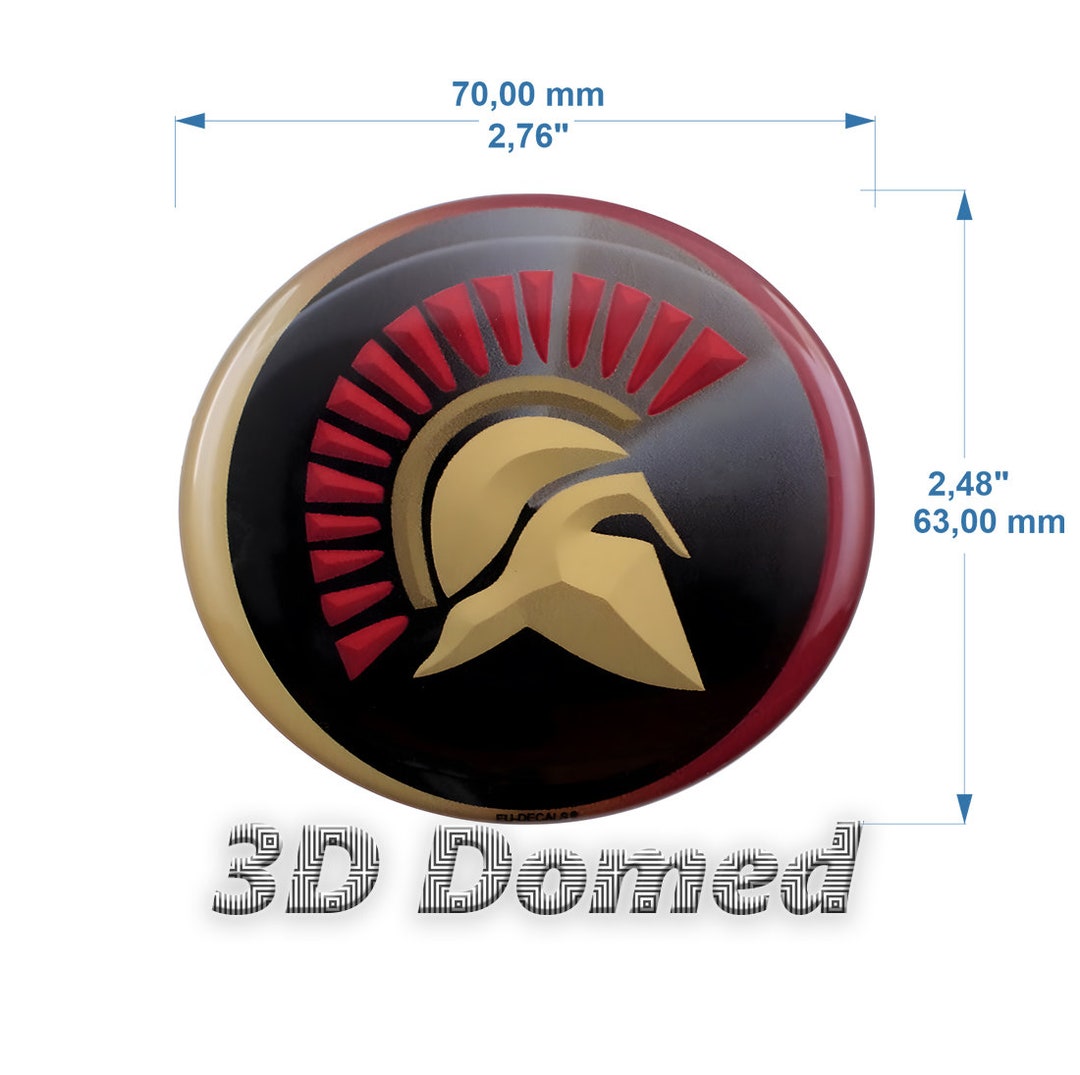 Spartan Helmet Sticker Domed 3D Sticker Self Adhesive Back 3D Decals ...
