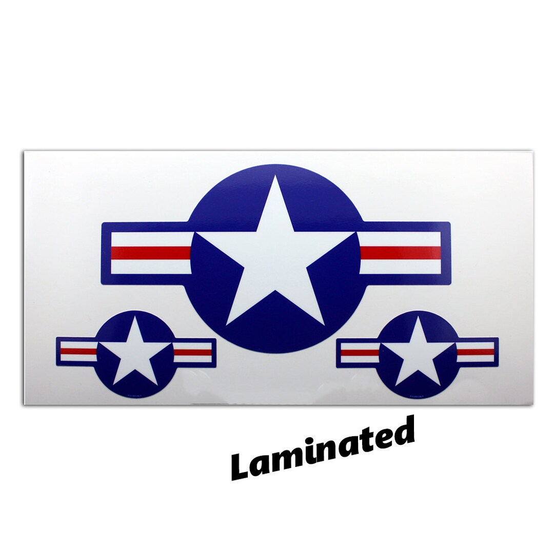 3X USA American Flags Stickers USAF WW2 Laminated Decals for Car ...