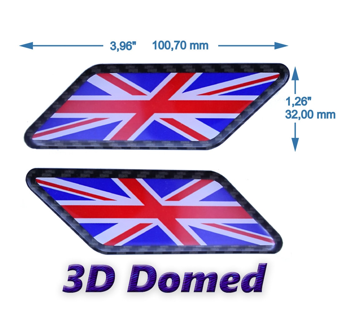 UK Union Jack Flags Sticker Domed 3D Sticker Self Adhesive Back 3D ...