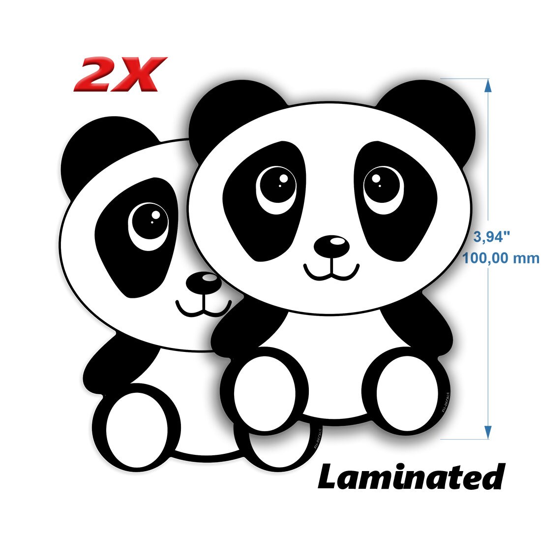 Cute Baby Panda Bear Laminated Decal Classic Motorcycle Sticker Car ...