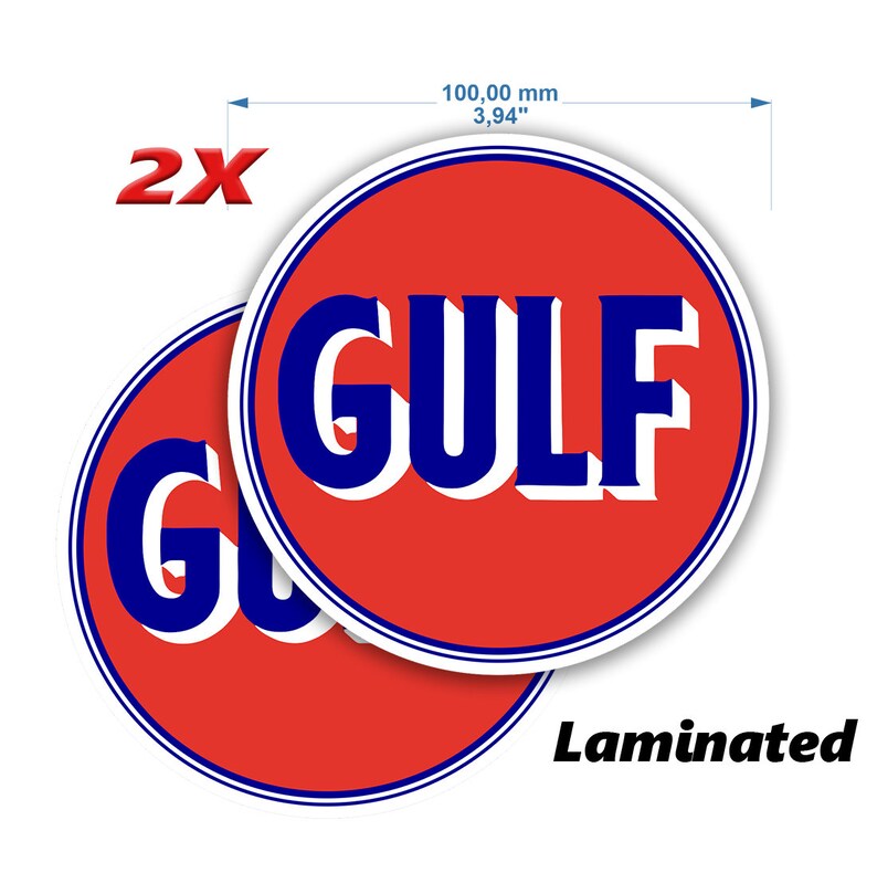 Gulf Vintage Racing Laminated Decal Classic Retro Motorcycle Sticker ...