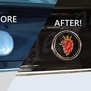 SAAB Black Griffin Badge Bonnet Hood Trunk Hatch Steering Wheel Emblem ...