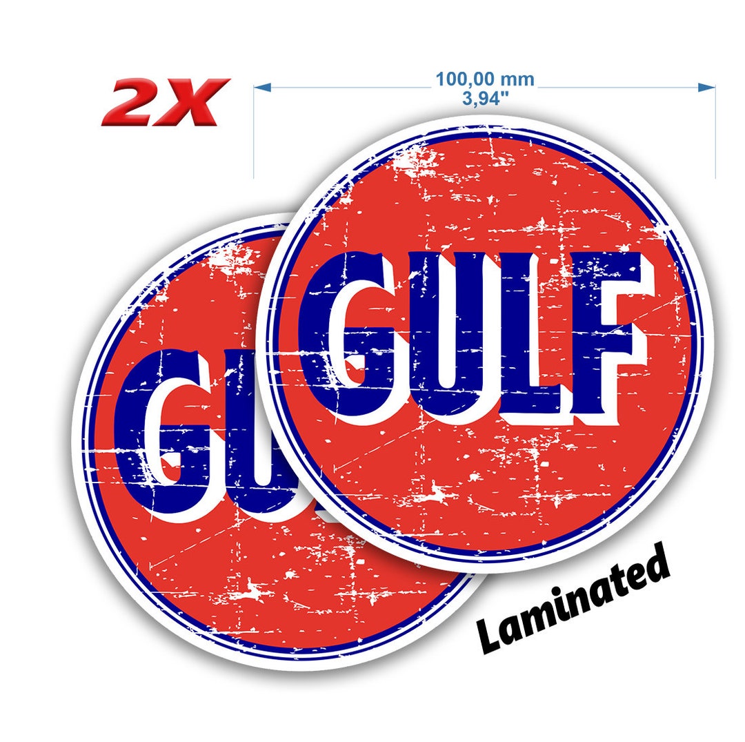 Gulf Vintage Racing Laminated Decal Distressed Classic Retro Motorcycle ...