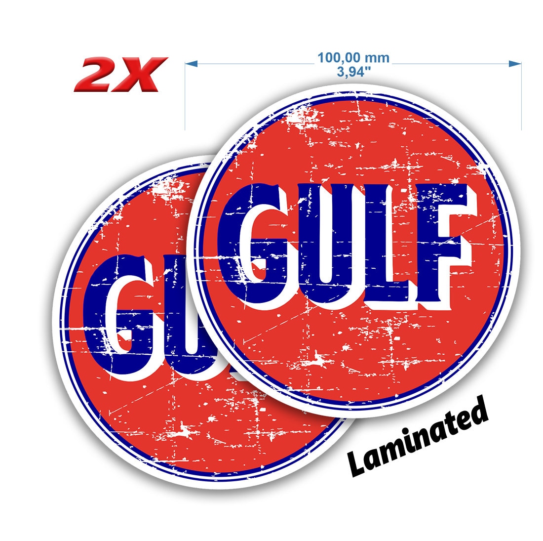 Gulf Vintage Racing Laminated Decal Distressed Classic Retro Motorcycle ...