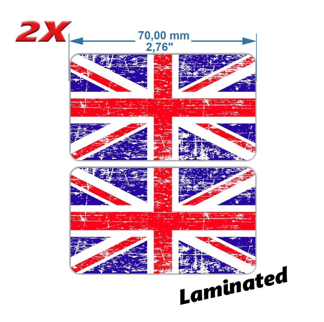 UK Union Jack Flags Distressed Style Stickers Laminated Decal for Car ...