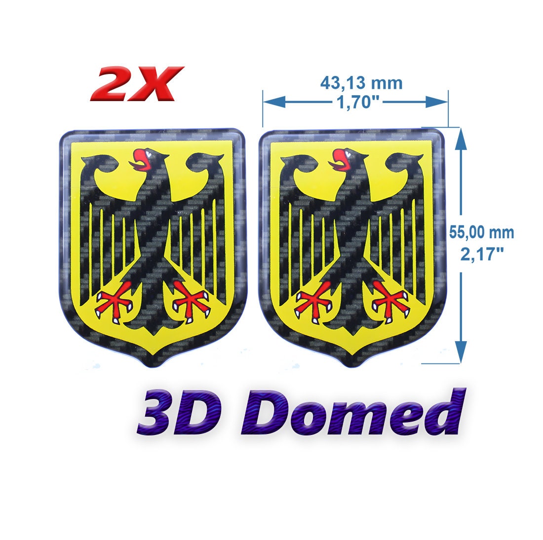 German Flag Deutsche Bundesadler Shield Stickers Domed 3D Sticker Self ...