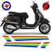Vespa Side Stripes Stickers With Rainbows for GTS 125 150 200 250 300 ...